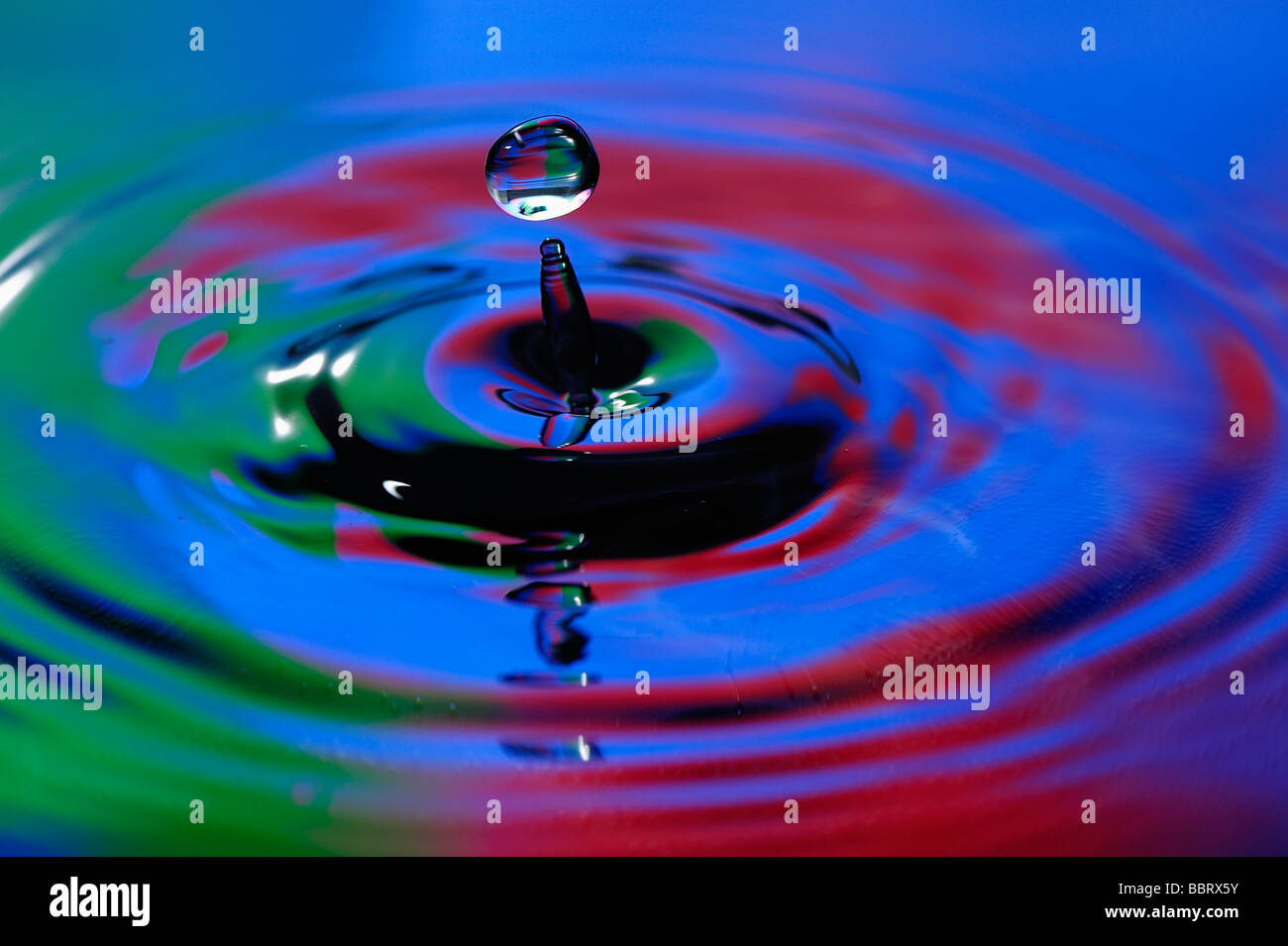 Close up of a water drop hitting a water surface Stock Photo - Alamy