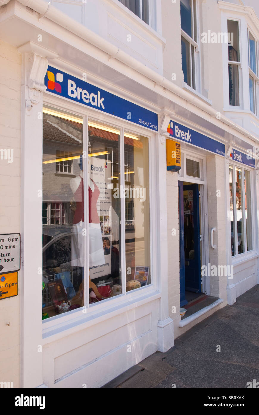 The Break charity shop store in Southwold Suffolk Uk Stock Photo - Alamy