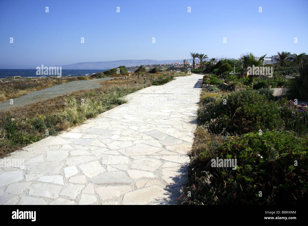 Coastal path near Paphos, Cyprus, close to the Akti Beach Hotel Stock ...