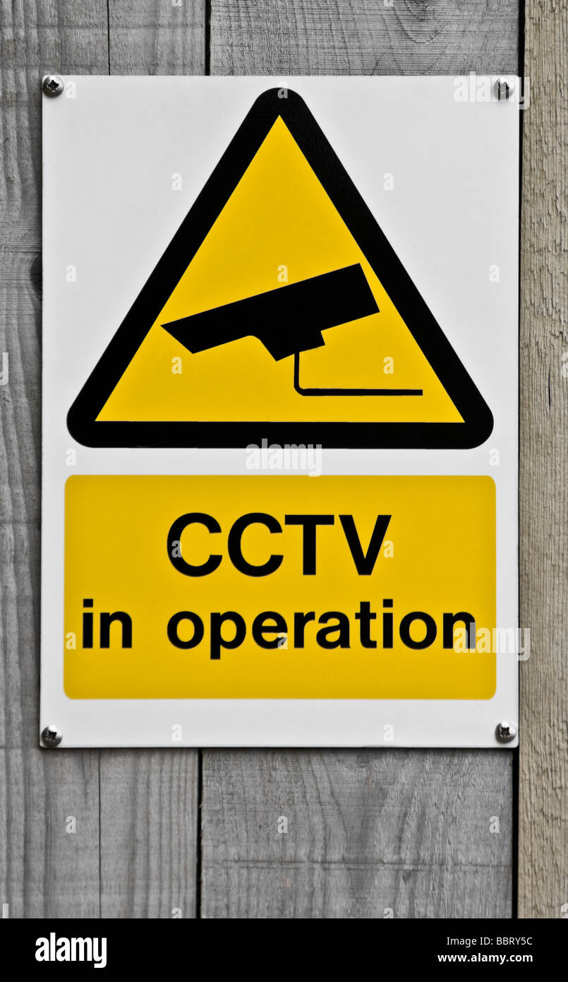 Cctv camera warning sign hi-res stock photography and images - Alamy