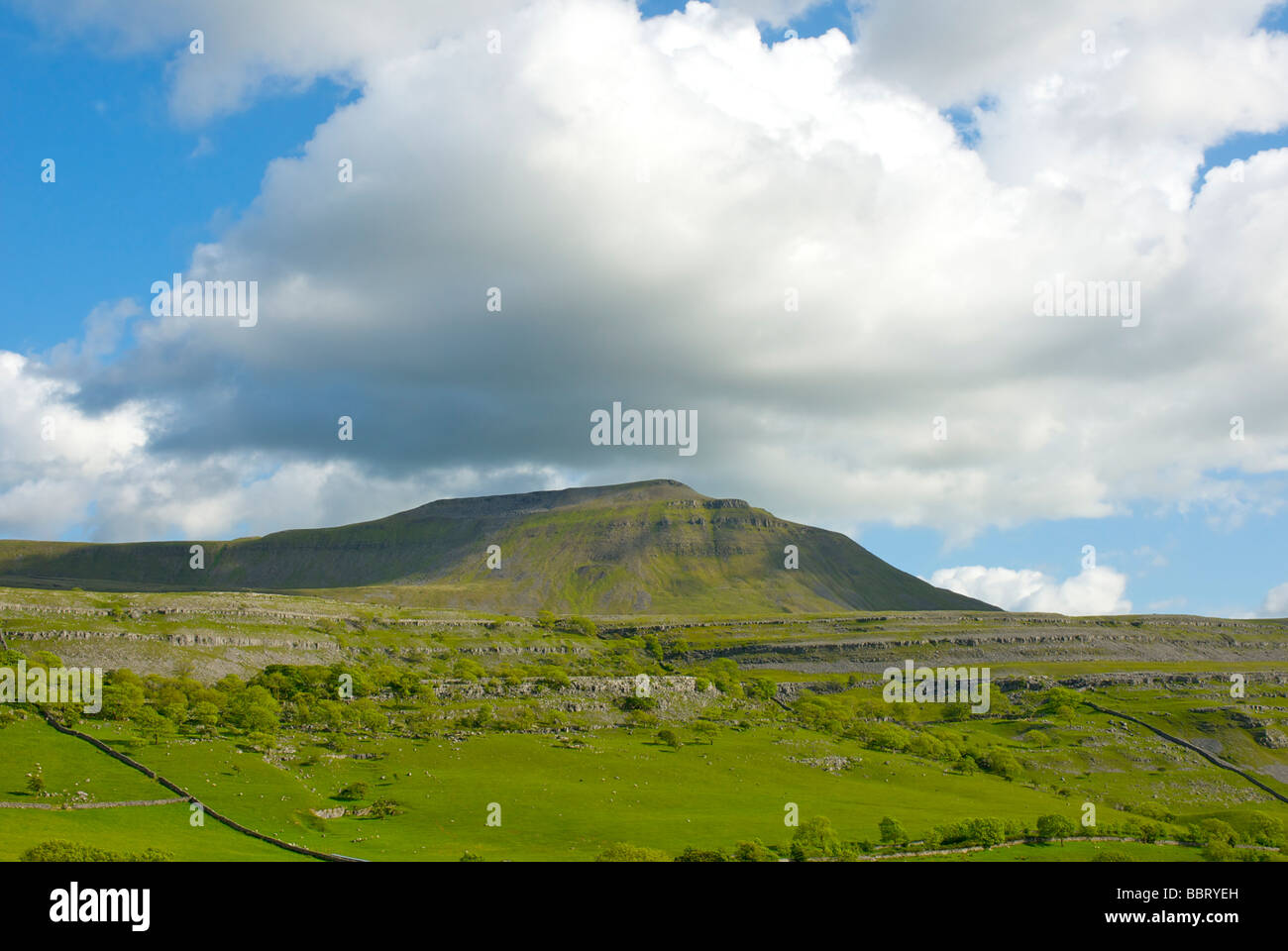 Ingleborough from Chapel le Dale, Yorkshire Dales National Park, North ...