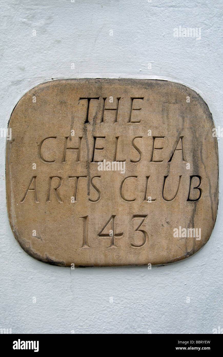exterior name plate of the chelsea arts club Stock Photo - Alamy