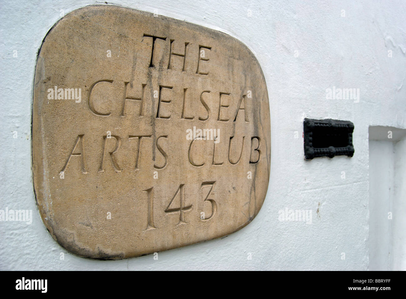 exterior name plate of the chelsea arts club Stock Photo - Alamy