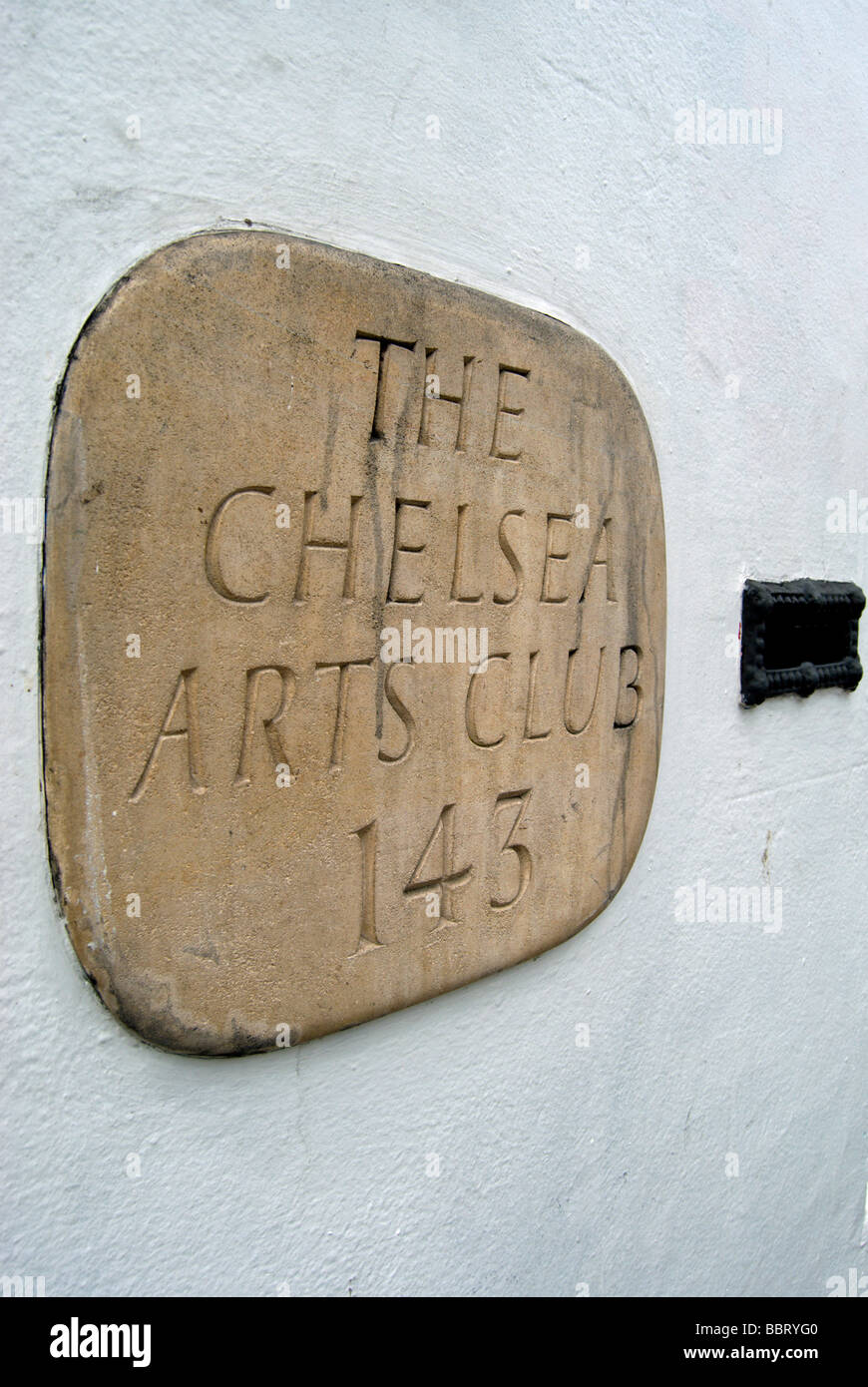 exterior name plate of the chelsea arts club Stock Photo - Alamy