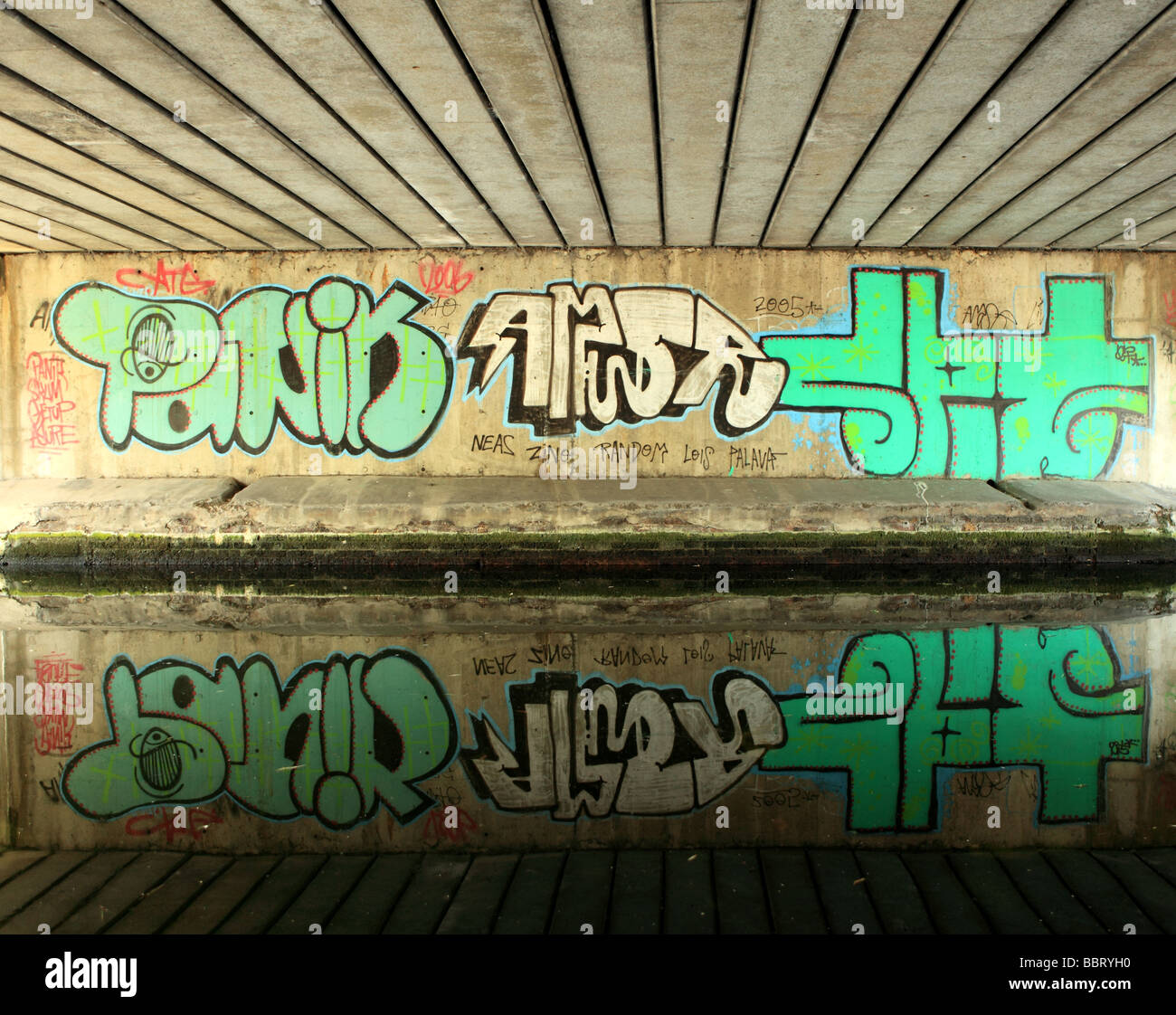 Graffiti Under the Roman Road Bridge crossing The Regent's Canal London ...