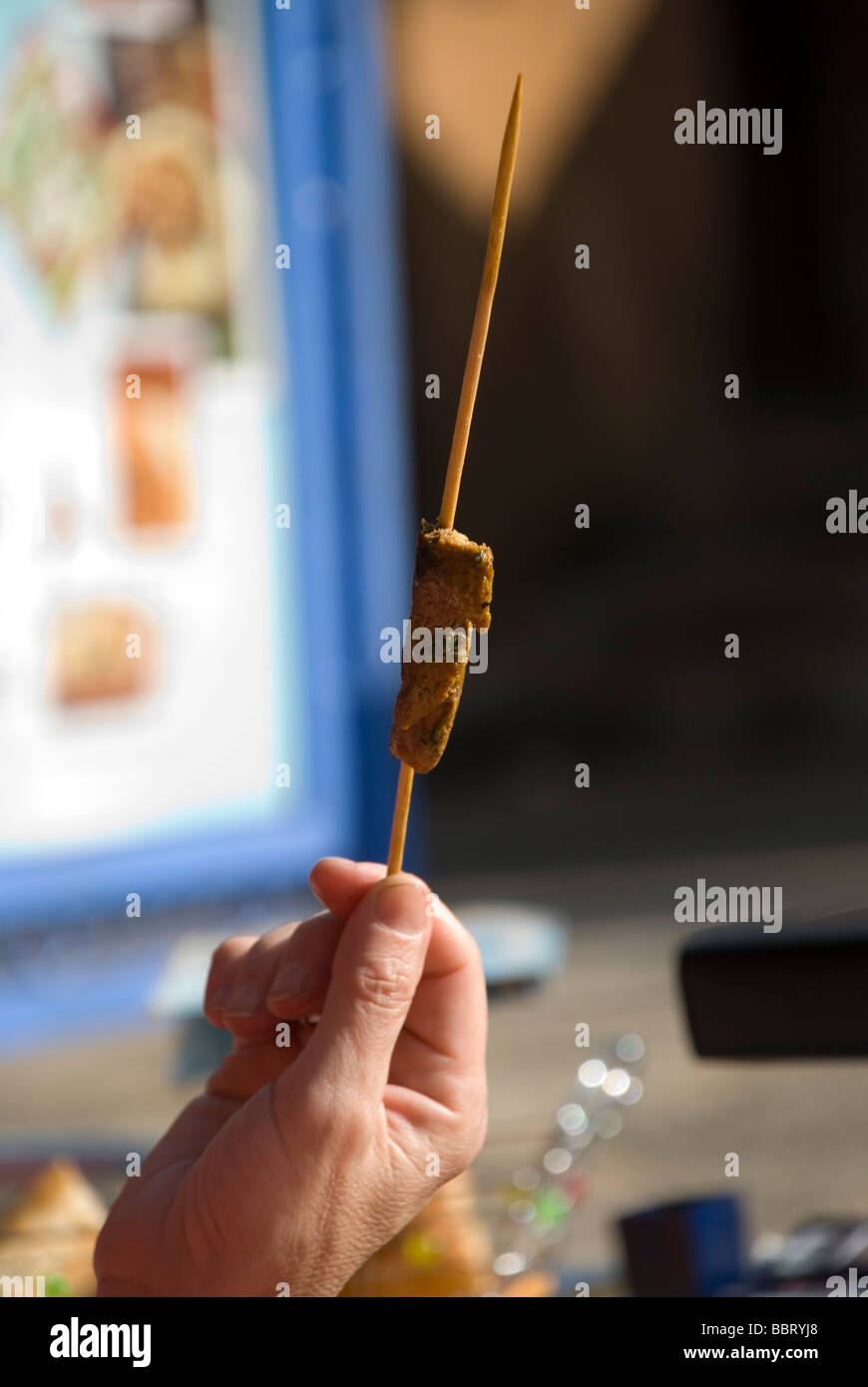 meat stick Morocco Chefchaouen Stock Photo - Alamy