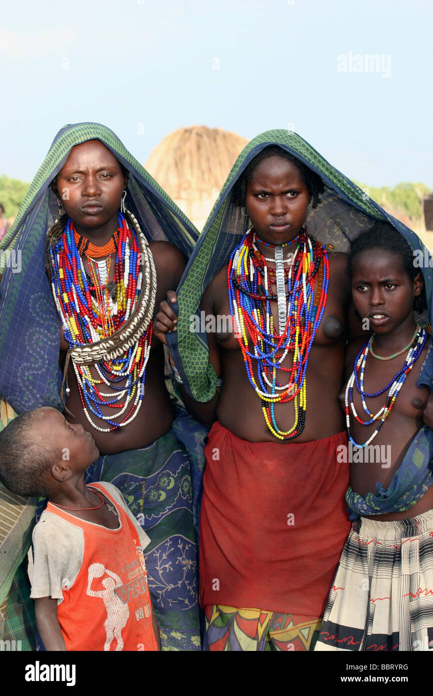 Africa Ethiopia Omo valley a family of the Arbore tribe Stock Photo - Alamy