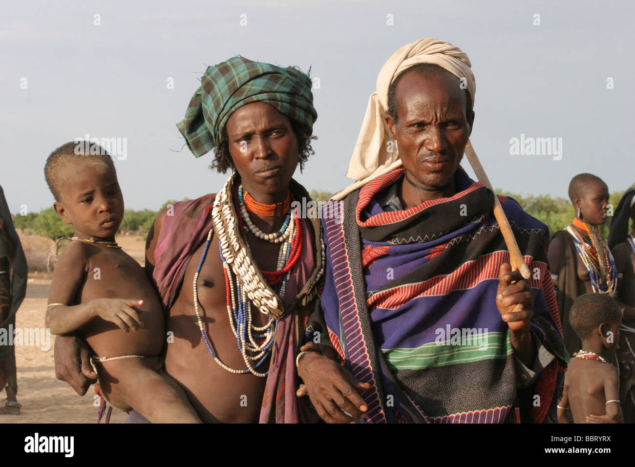 Africa Ethiopia Omo valley a family of the Arbore tribe Stock Photo - Alamy