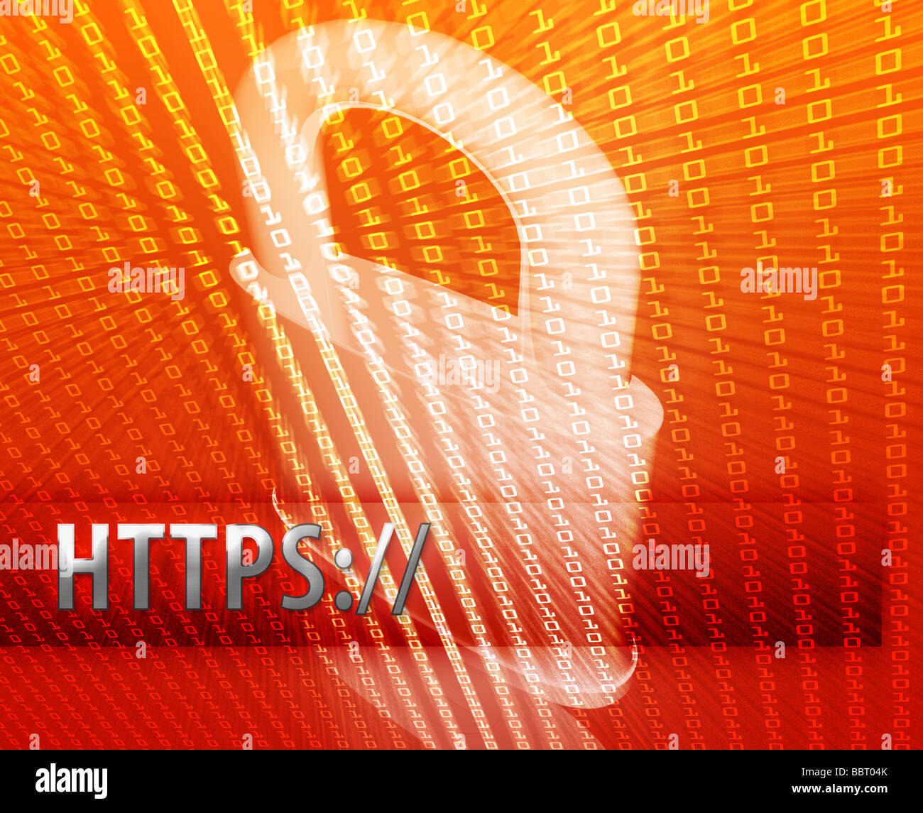 Online computer security illustration with locked padlock Stock Photo ...