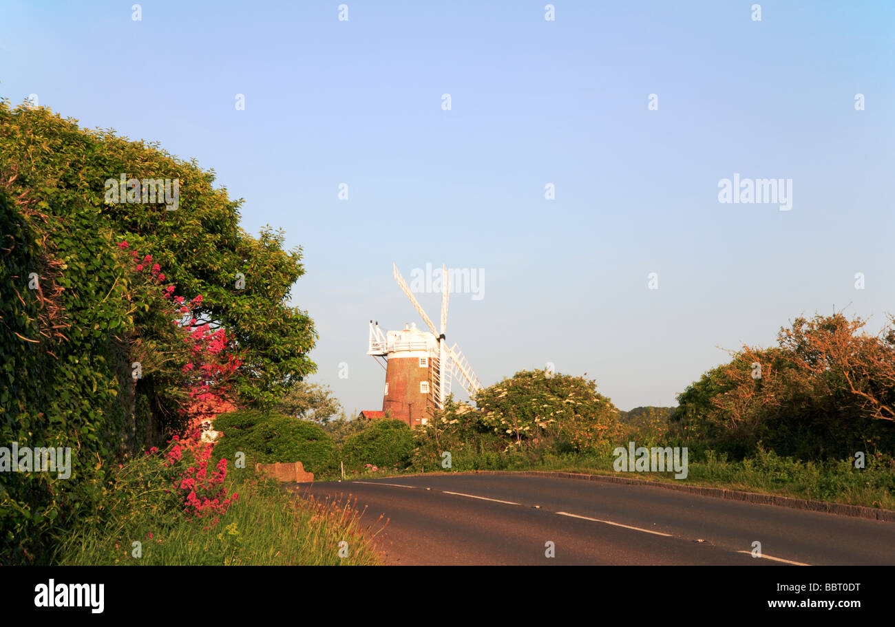 The Coast Road at Cley next the Sea, Norfolk, United Kingdom, with Cley ...