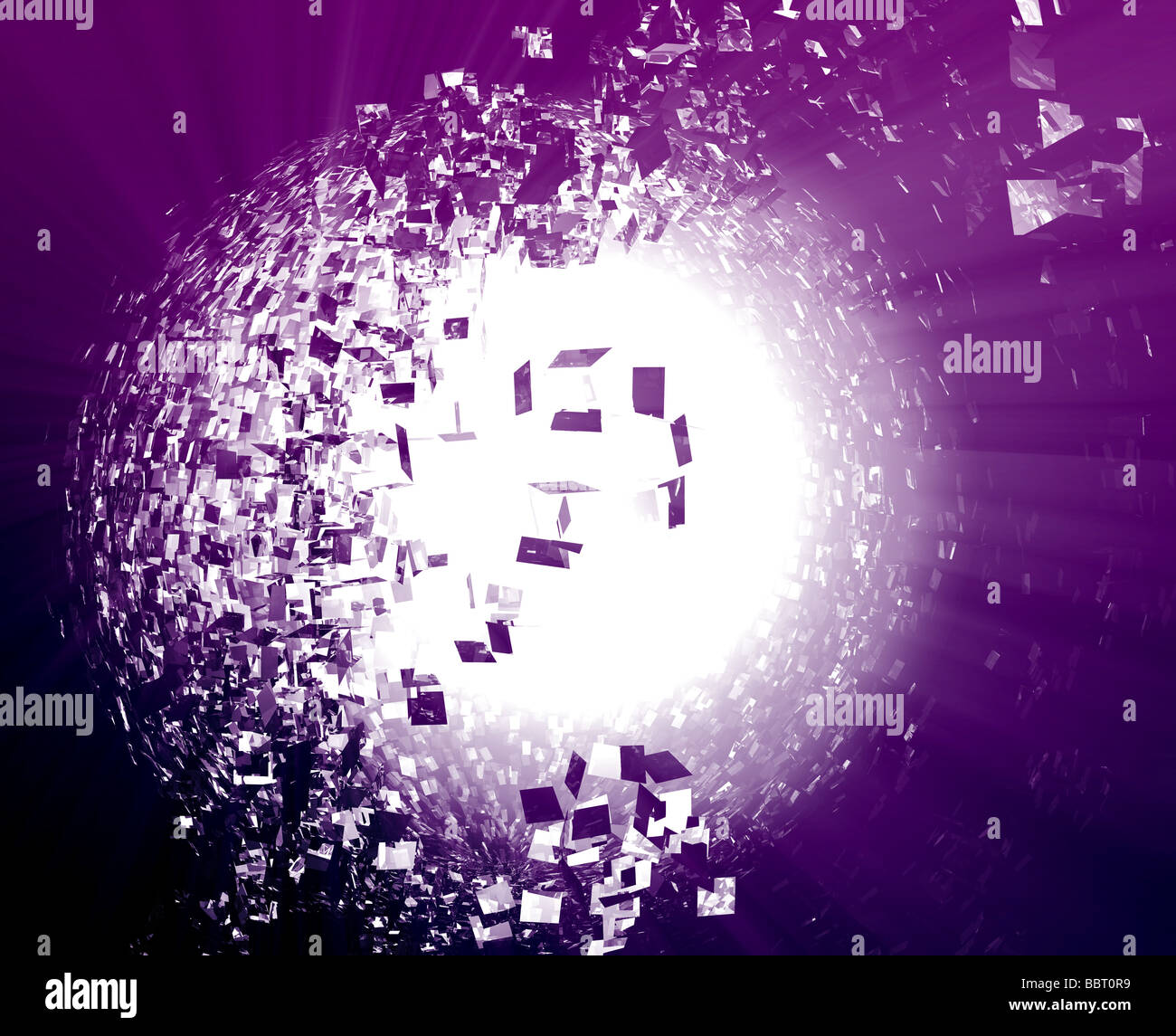 Abstract background illustration of shattered exploding geometric ...