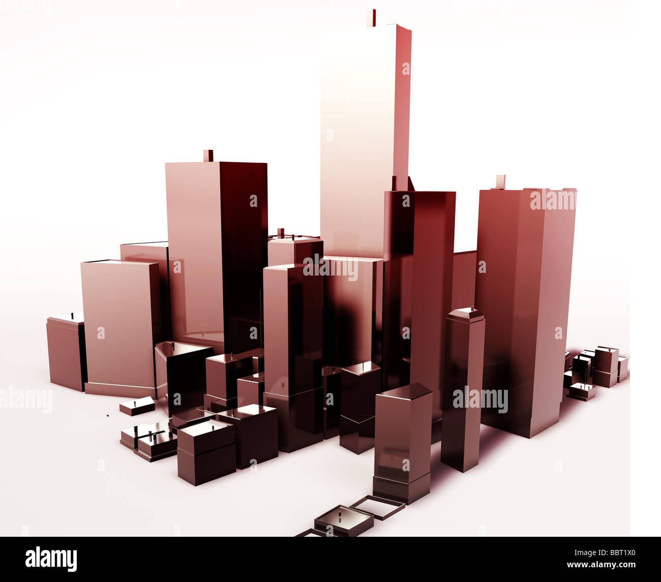 Abstract generic city with modern office buildings illustration Stock ...