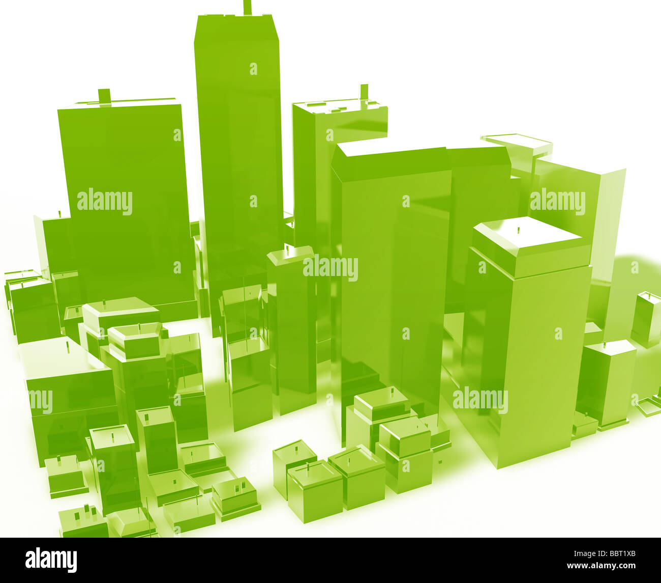 Abstract generic city with modern office buildings illustration Stock ...