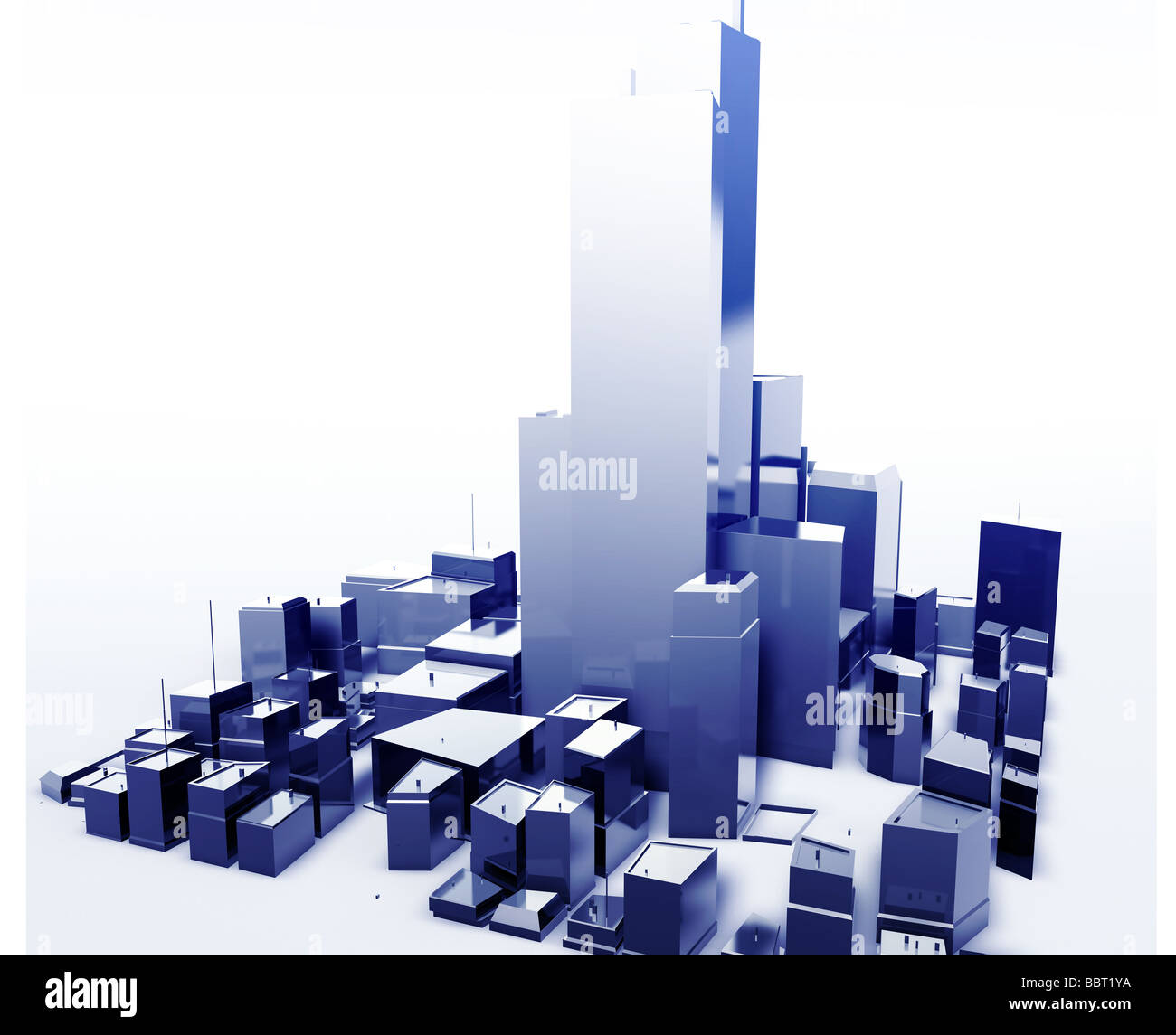 Abstract generic city with modern office buildings illustration Stock ...