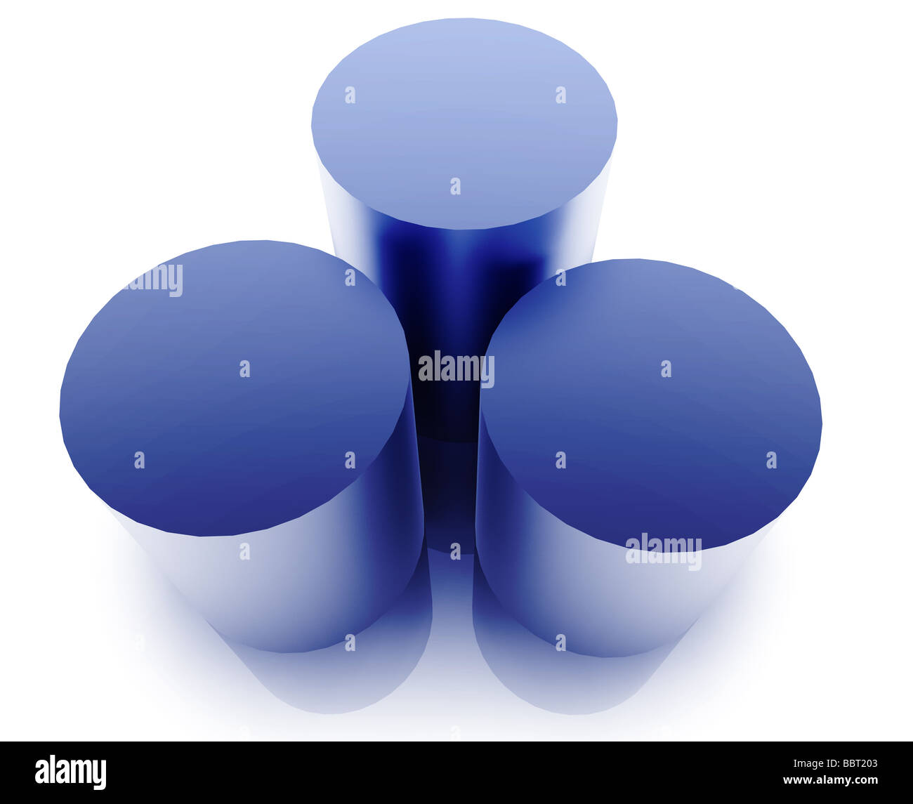 Database storage technology abstract illustration with 3d cylinders ...
