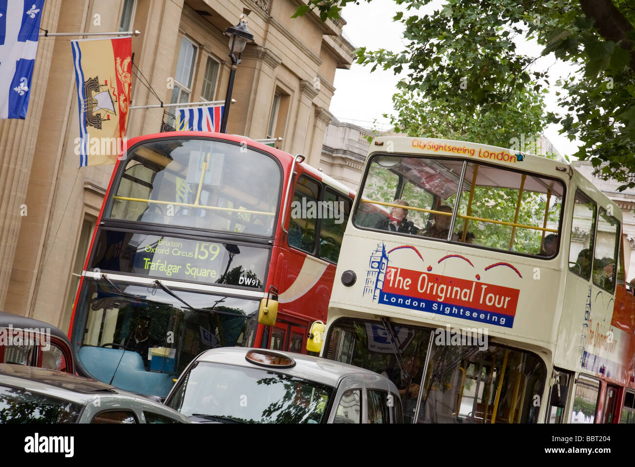 An "Original Tour" bus, and a London double decker bus, London, UK ...