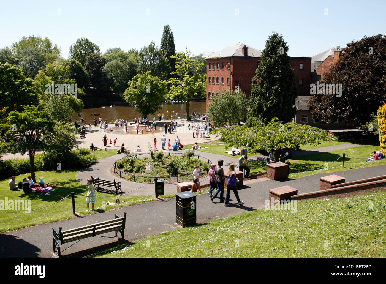 view towards quayhead square water fountain from st andrews gardens ...