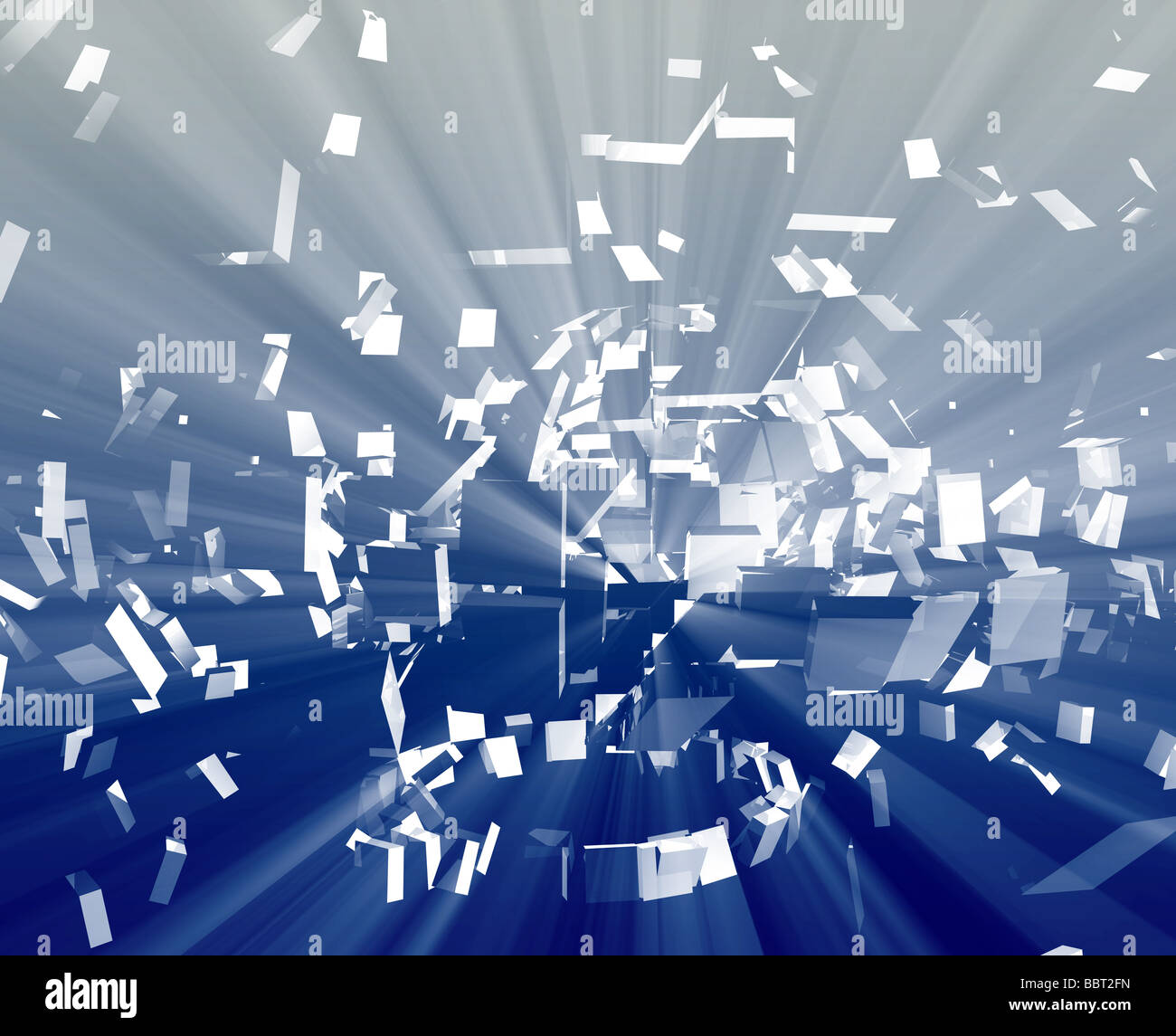 Abstract background illustration of shattered exploding geometric ...