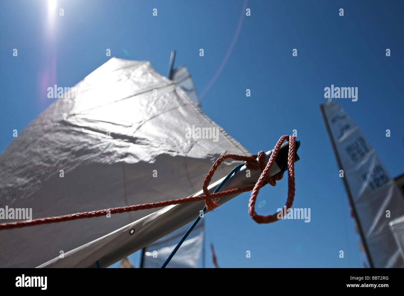Sails on display in bright sunlight Stock Photo - Alamy