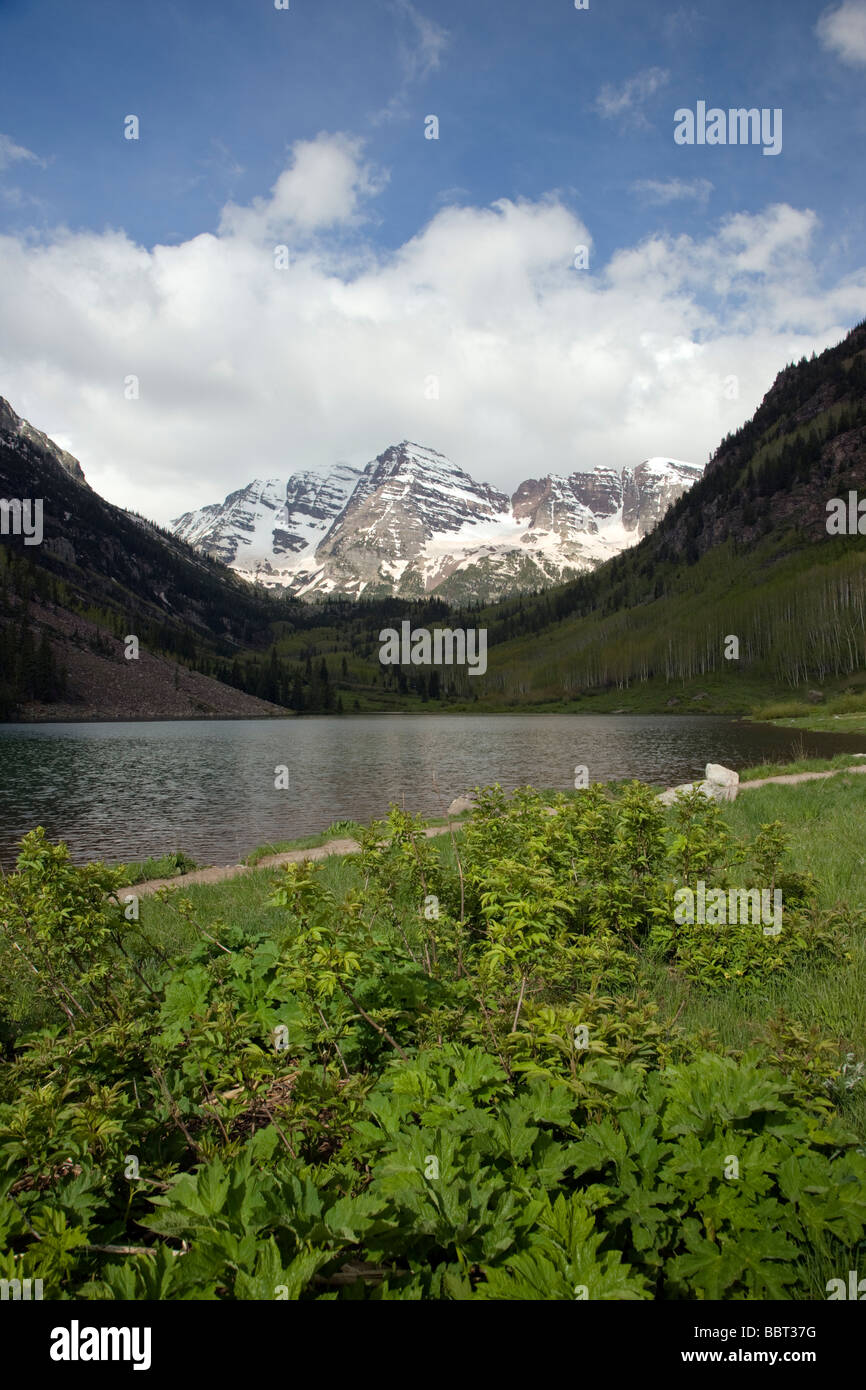 Maroon Lake North & South Maroon Peaks Maroon Bells Snowmass Wilderness ...