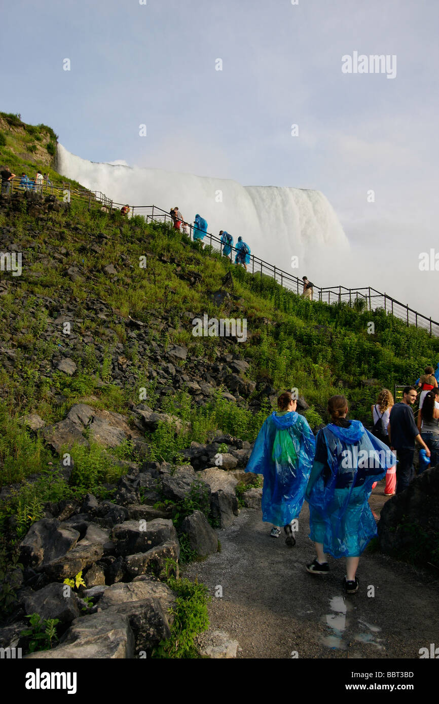 Niagara falls waterfall with people in New York NY State Park USA from ...