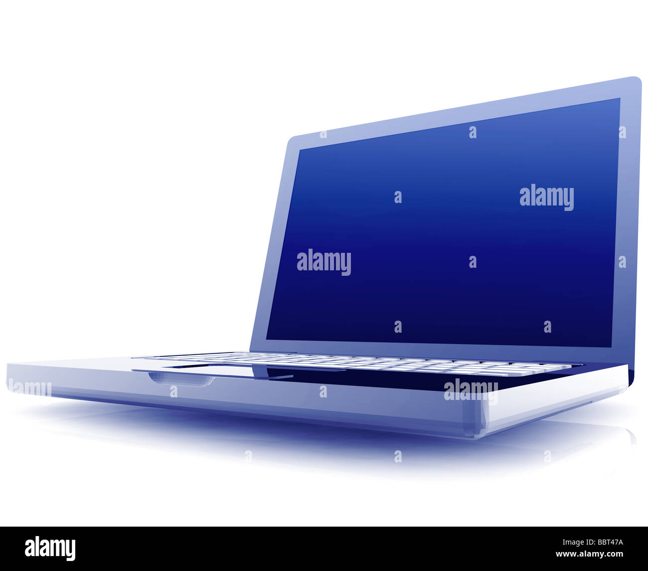 Notebook laptop computer illustration glossy metal style isolated Stock ...