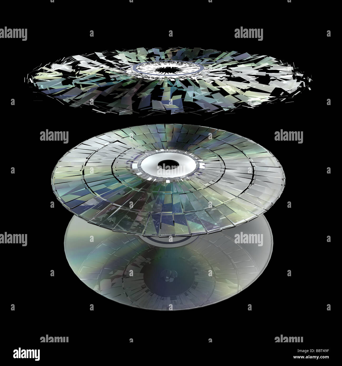 Data information loss and corruption illustration shattered cd Stock ...