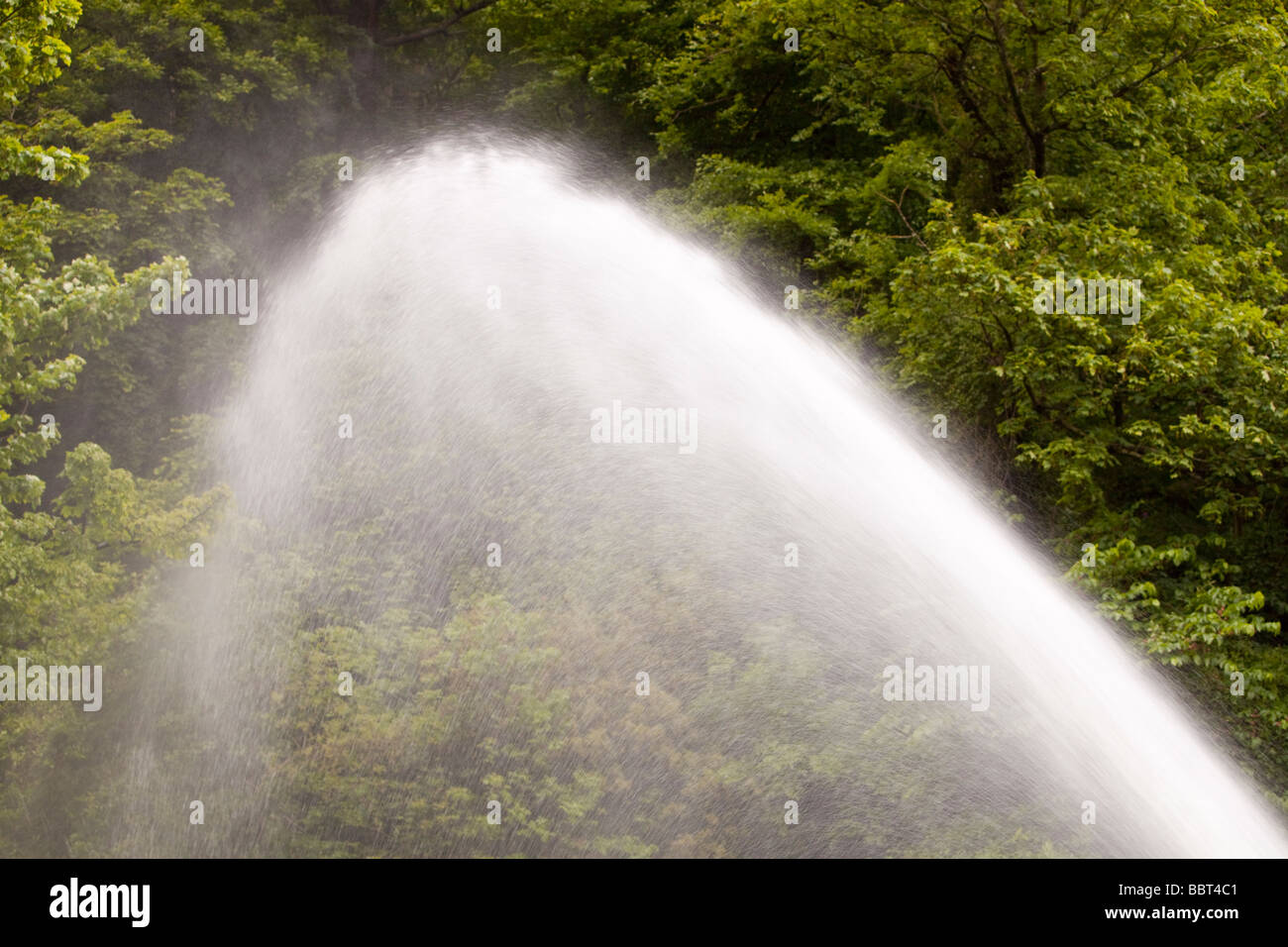 Water spouts below the HEP scheme in glen Lyn Gorge in Devon UK This is ...