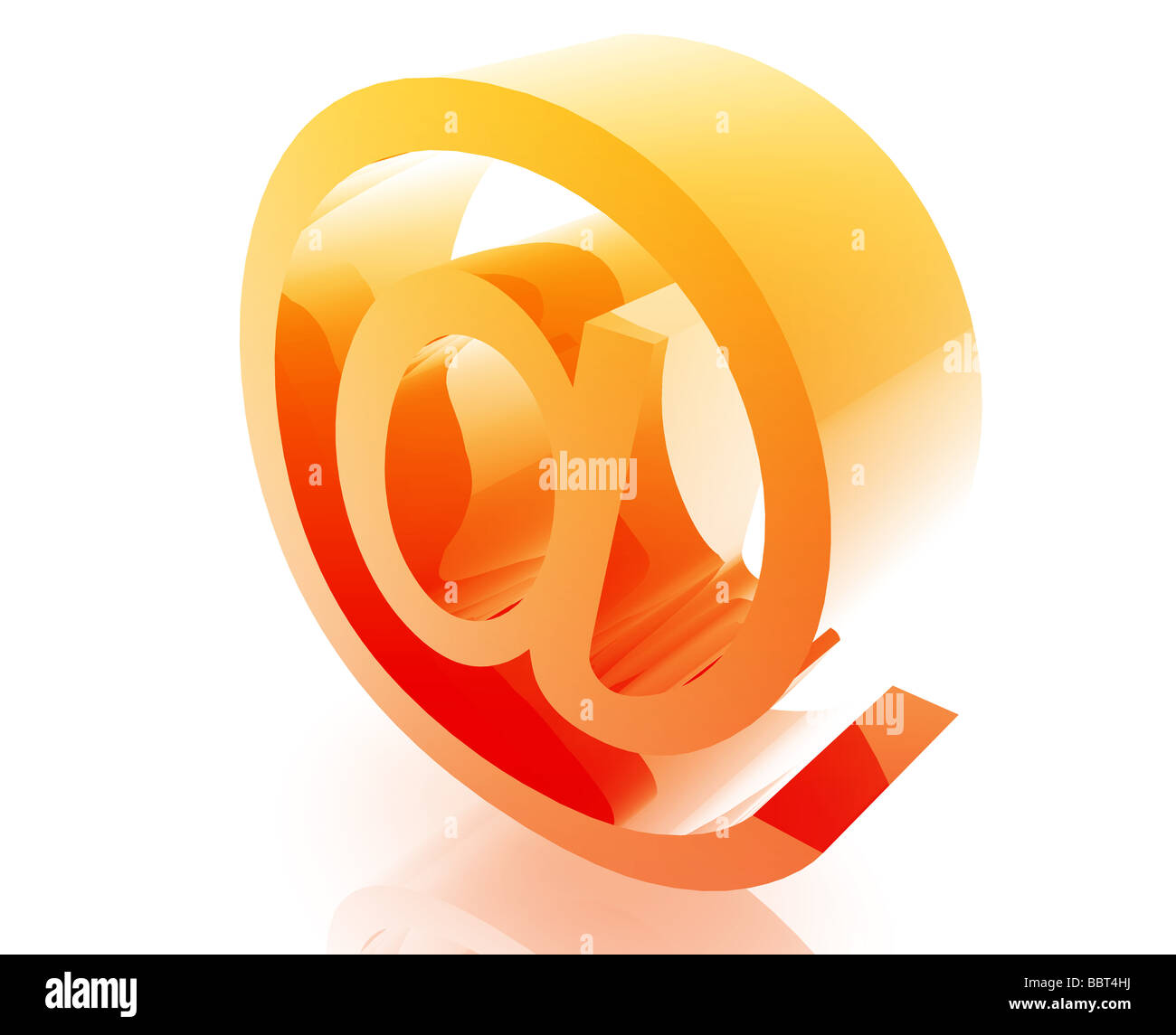 The At internet symbol illustration glossy metal style isolated Stock ...