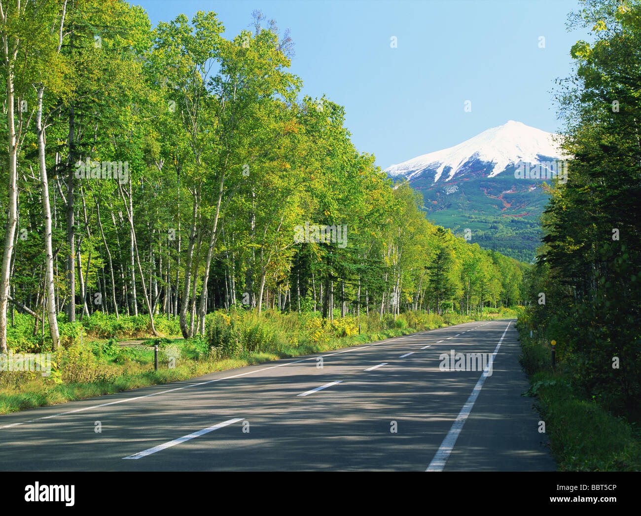 Empty paved road passing hi-res stock photography and images - Alamy