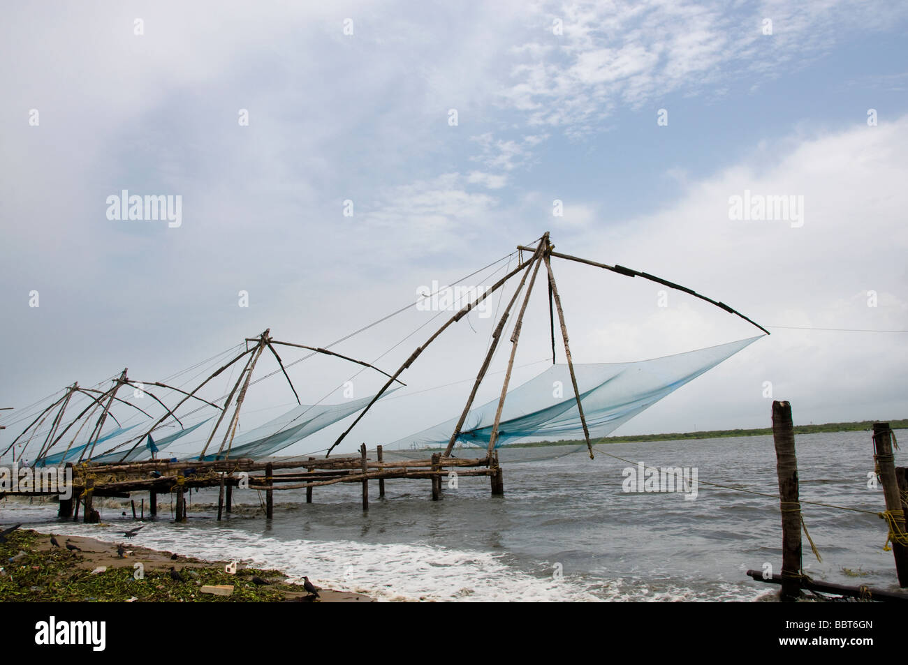 Chinese fishing nets, cochin Stock Photo - Alamy