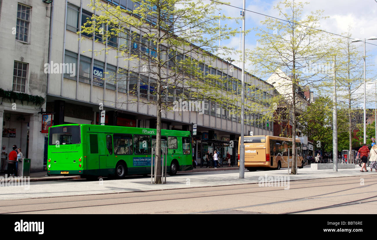 Nottingham Network buses in Nottingham s Market Square Stock Photo - Alamy