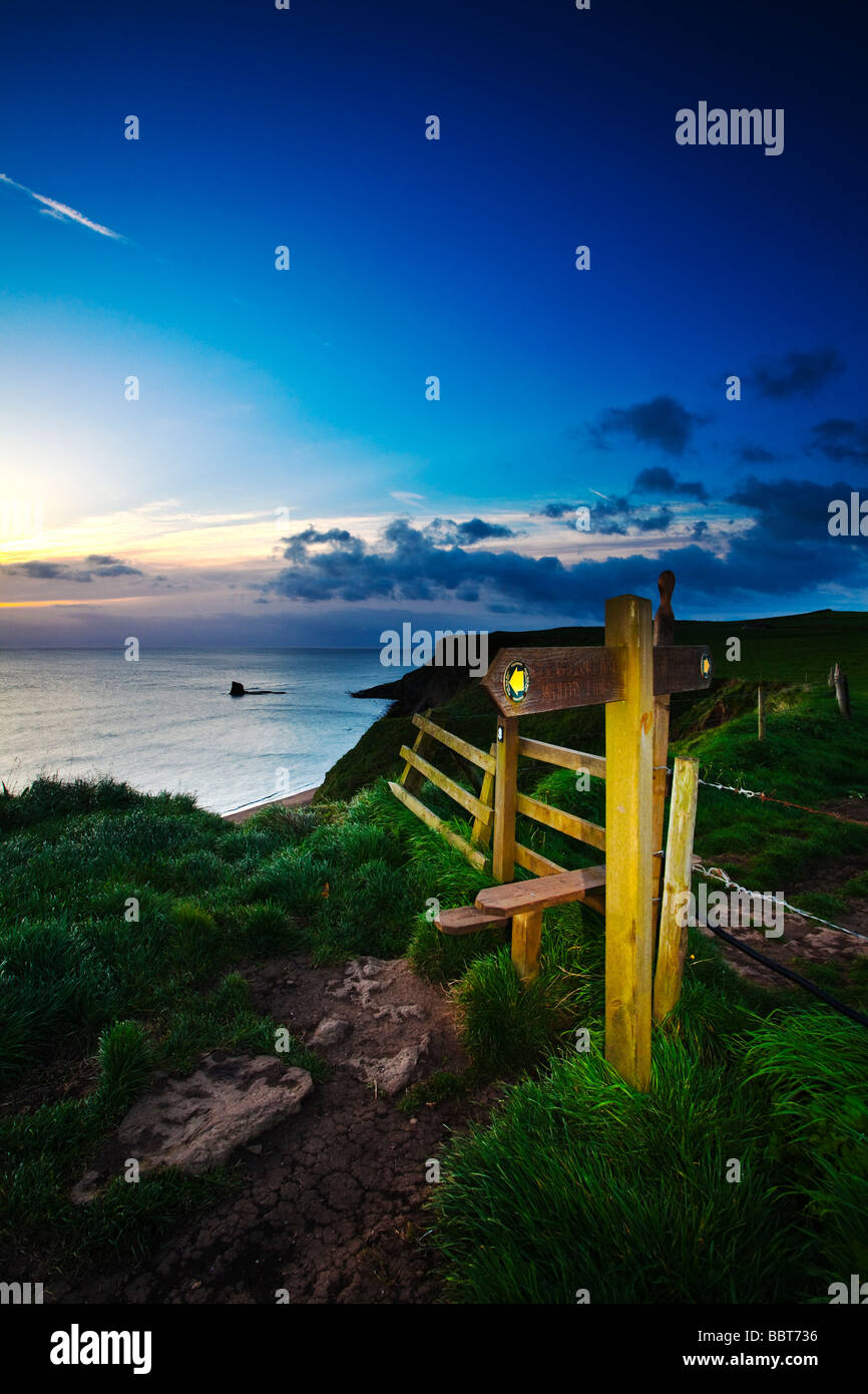 Summer Dawn Cleveland Way at Saltwick Bay Whitby North Yorkshire Stock ...