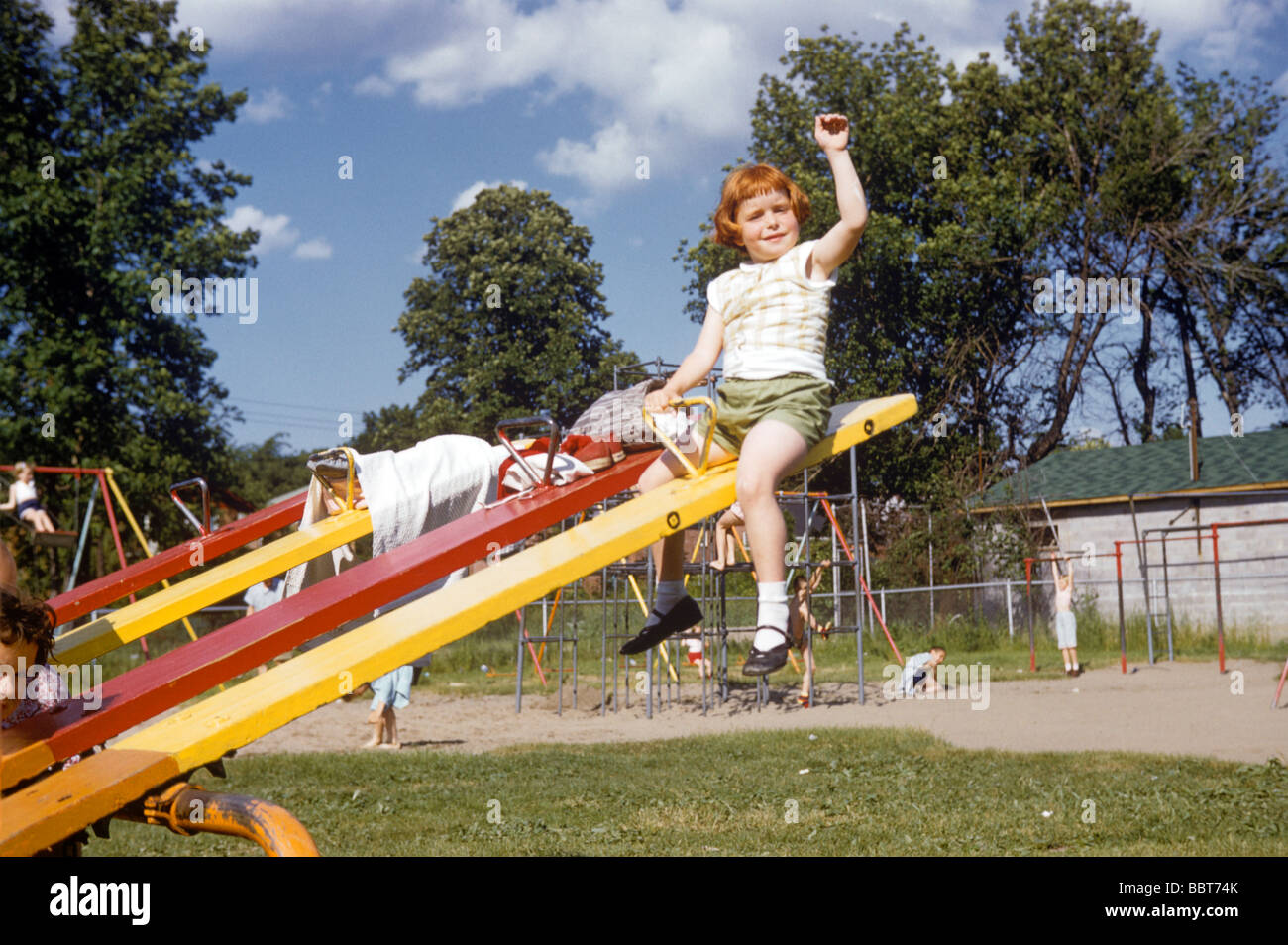 1950s playground hi-res stock photography and images - Alamy