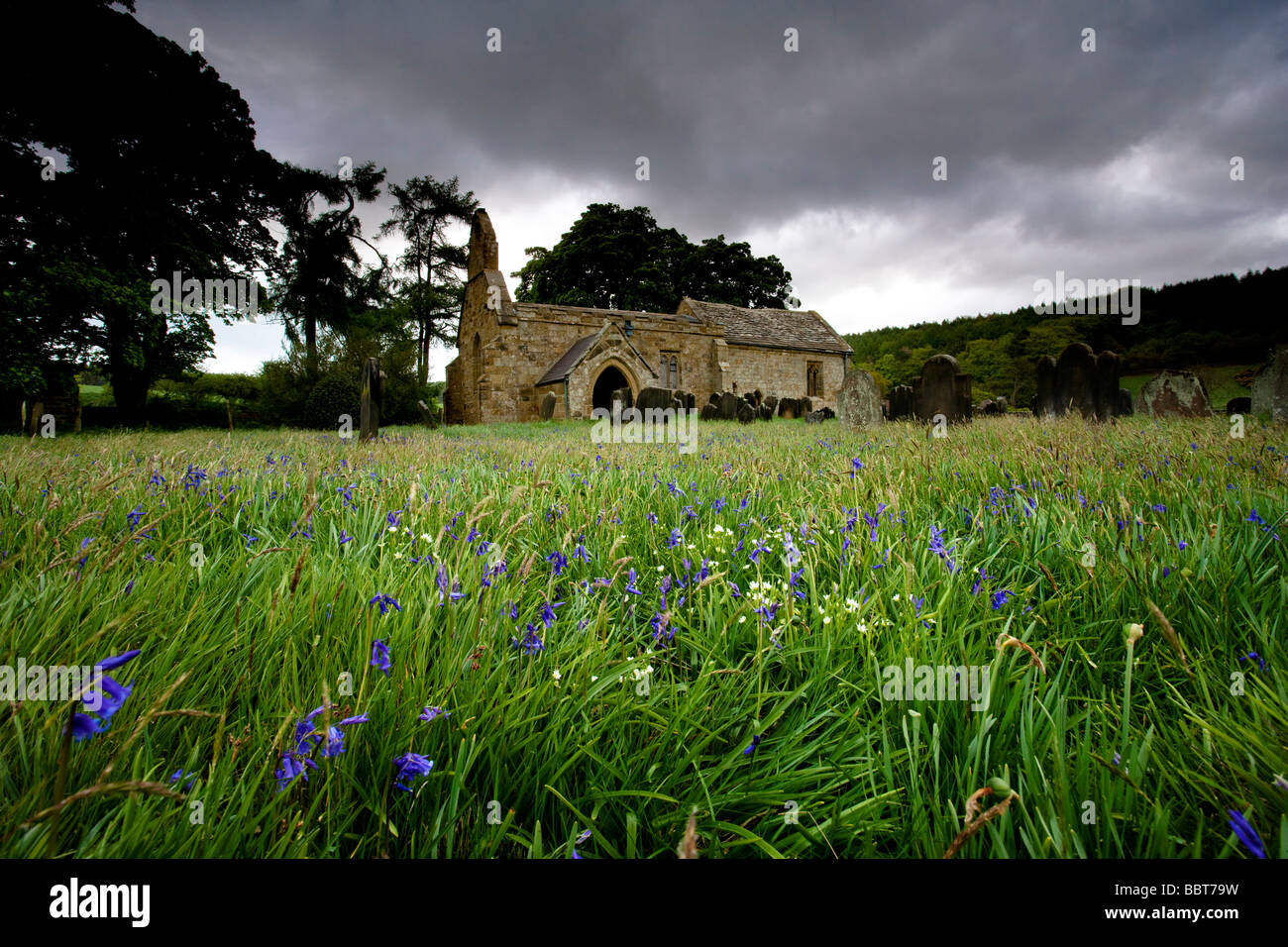 St Marys isolated church at Over Silton North Yorkshire Stock Photo - Alamy