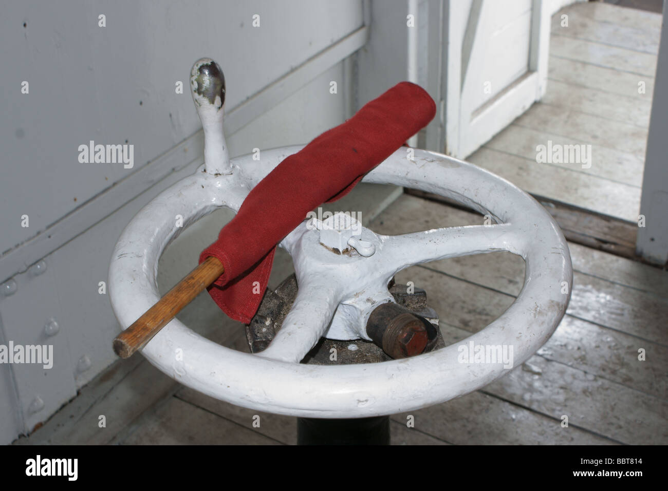 Brake wheel in Guard's Van Stock Photo - Alamy