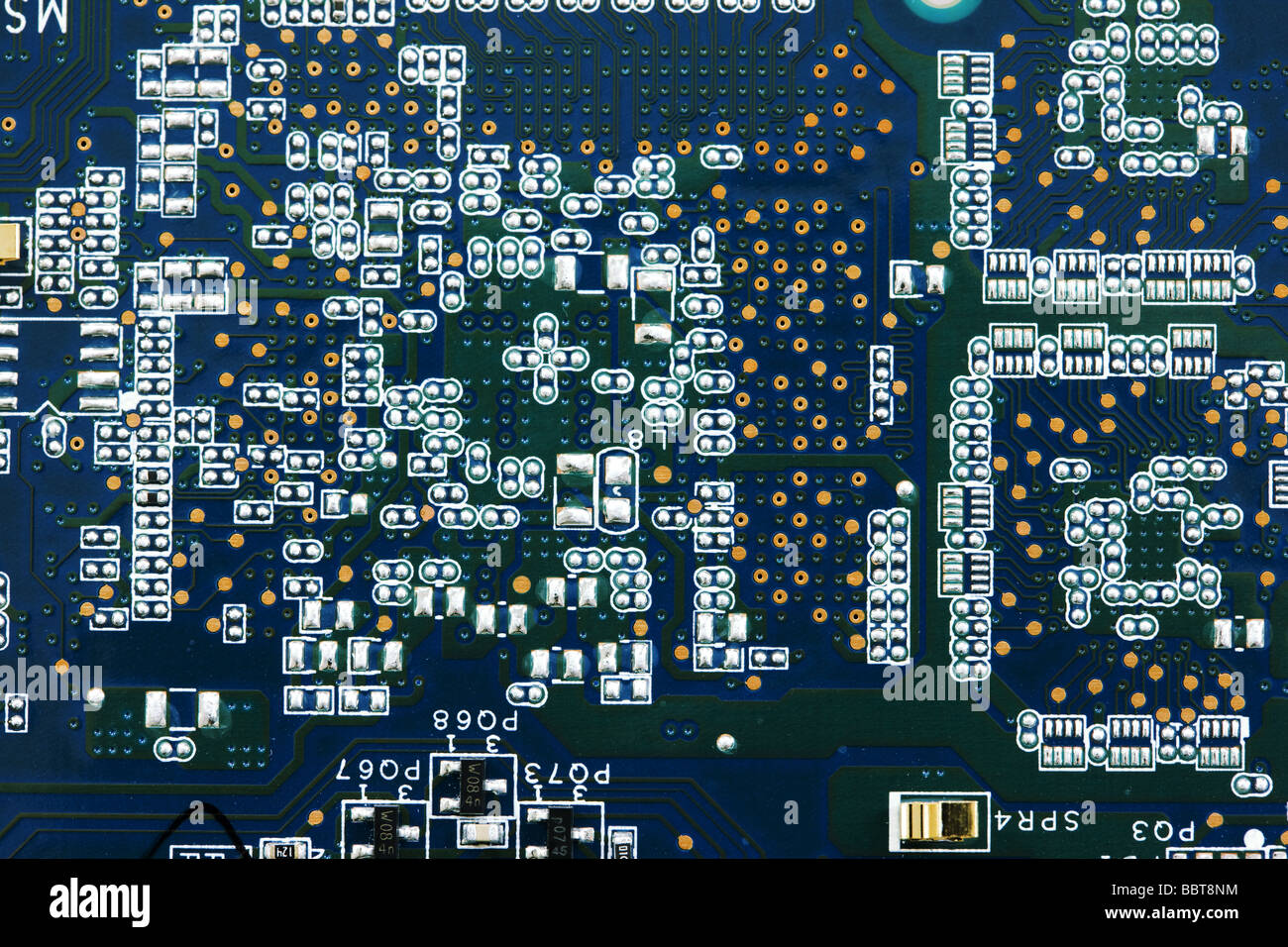 Microchips on motherboard Stock Photo - Alamy