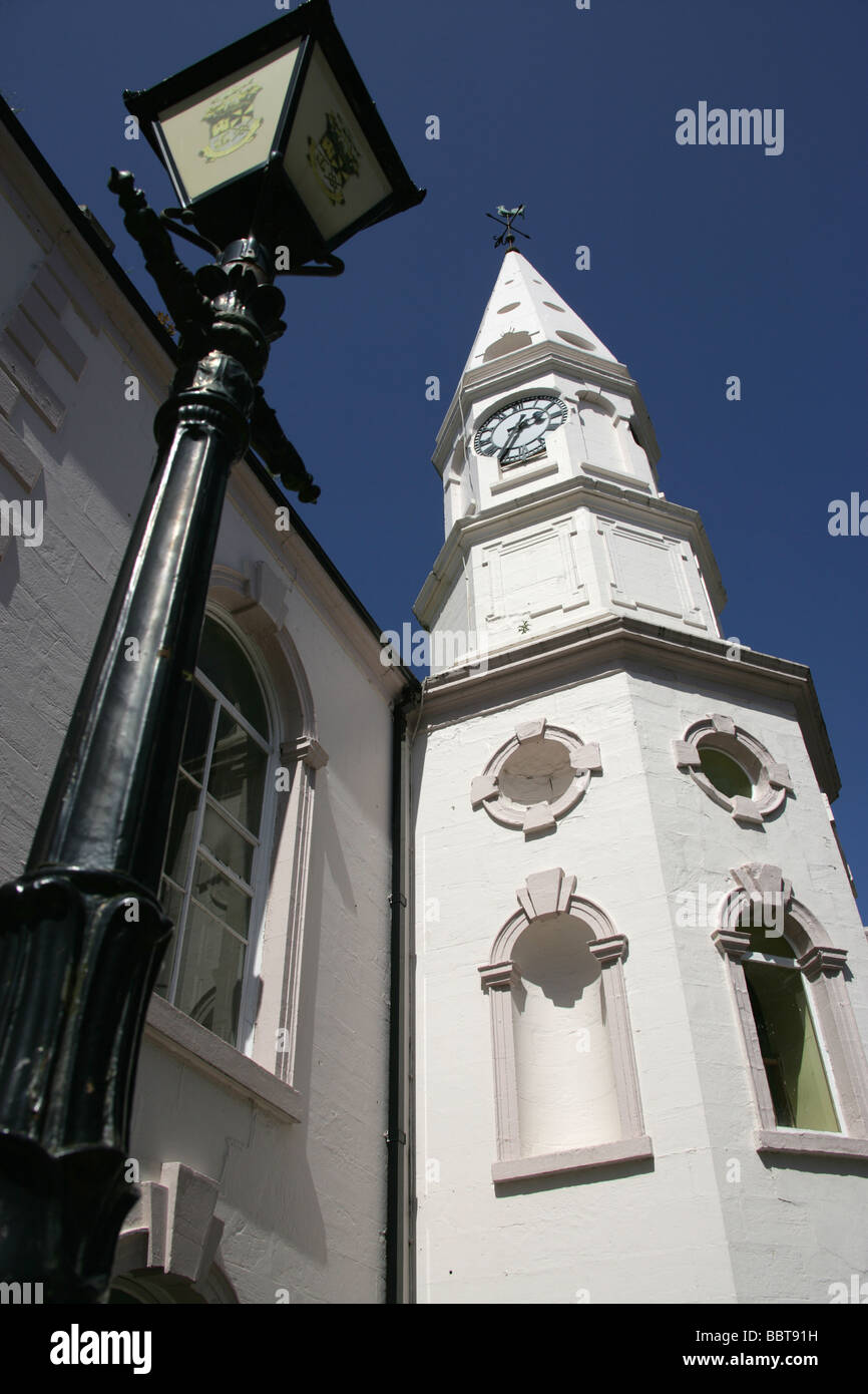 Town of Campbelltown, Scotland. Old style lamp posts outside the 18th ...