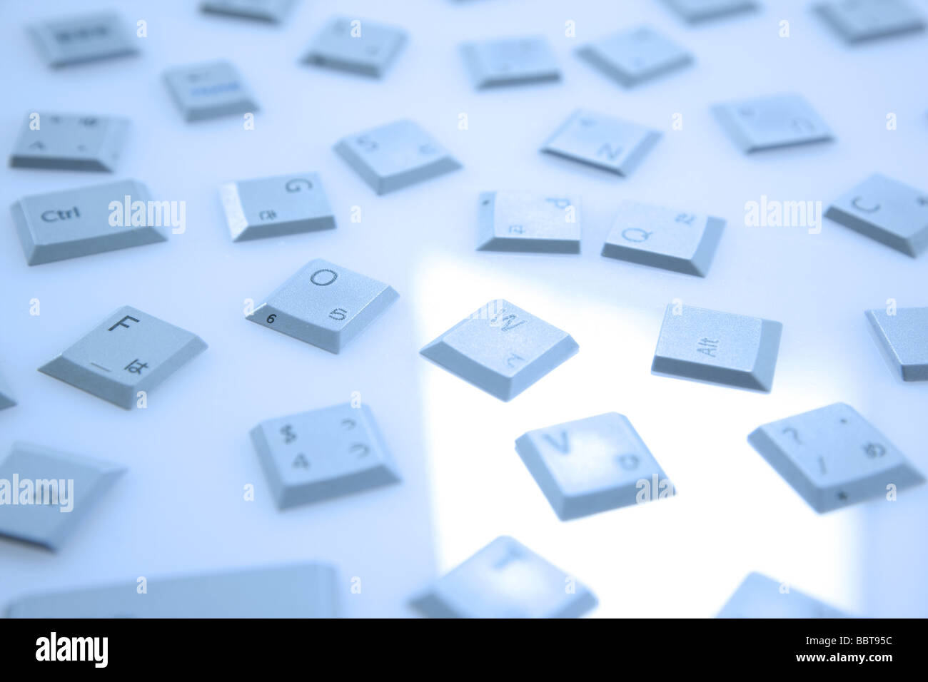 Keyboard keys scattered Stock Photo - Alamy