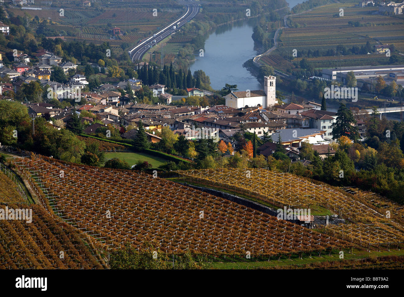 Village view, Isera, Vallagarina, Trentino Alto Adige, Italy Stock ...