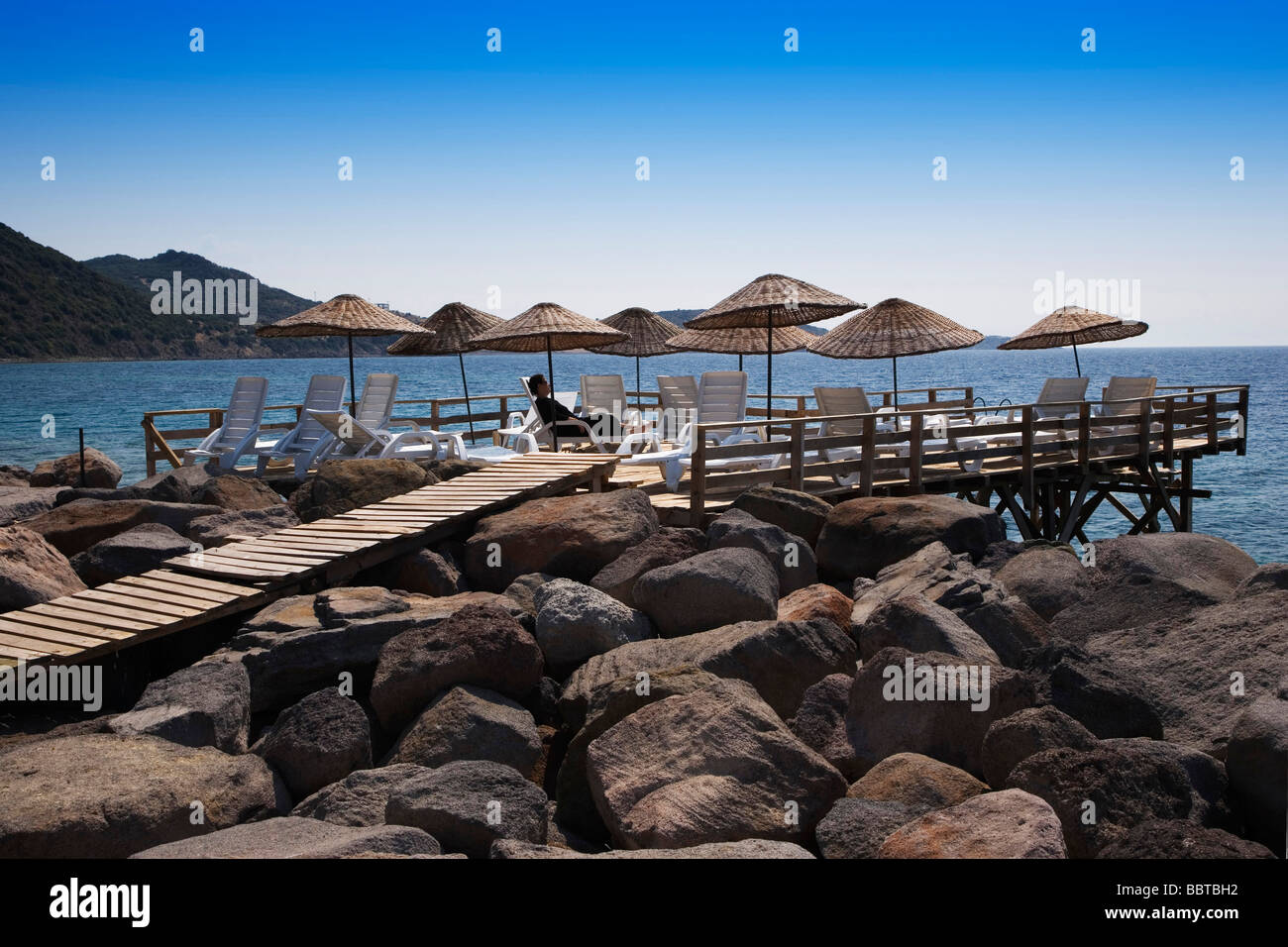 Beach resort, Behramkale, Turkey, Europe Stock Photo - Alamy