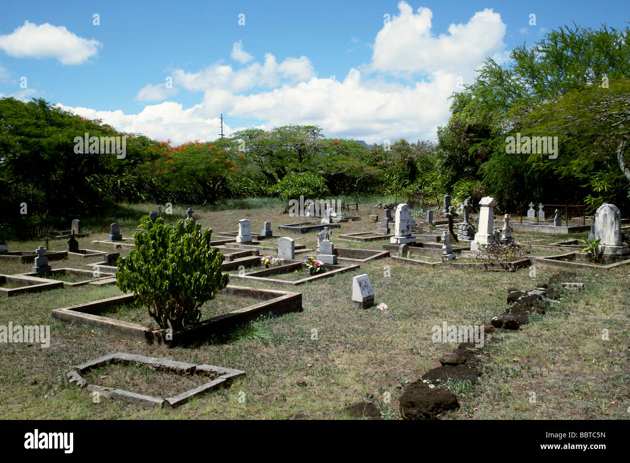 Catholic graveyard at Koloa Kauai HI Stock Photo - Alamy
