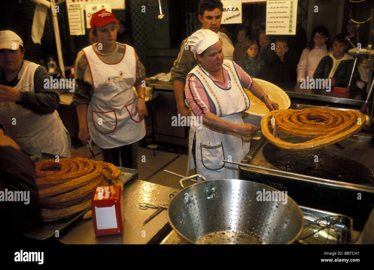 Valencia preparation of churros Stock Photo - Alamy