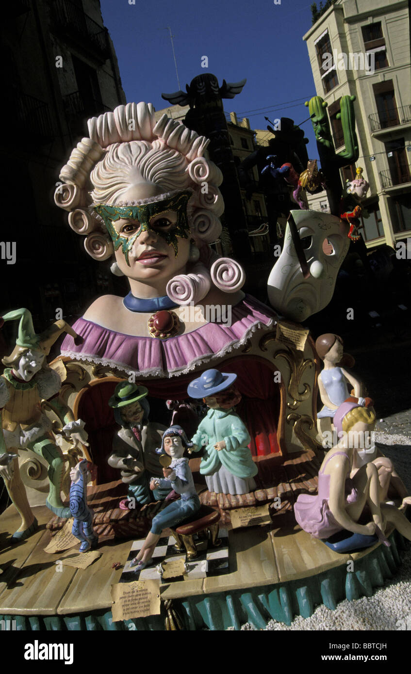 Valencia ninots at the Las Fallas festival on Saint Josephs Day Stock ...