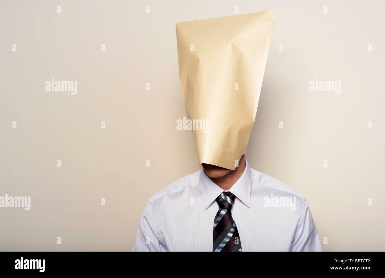 Business man with envelope on head Stock Photo - Alamy