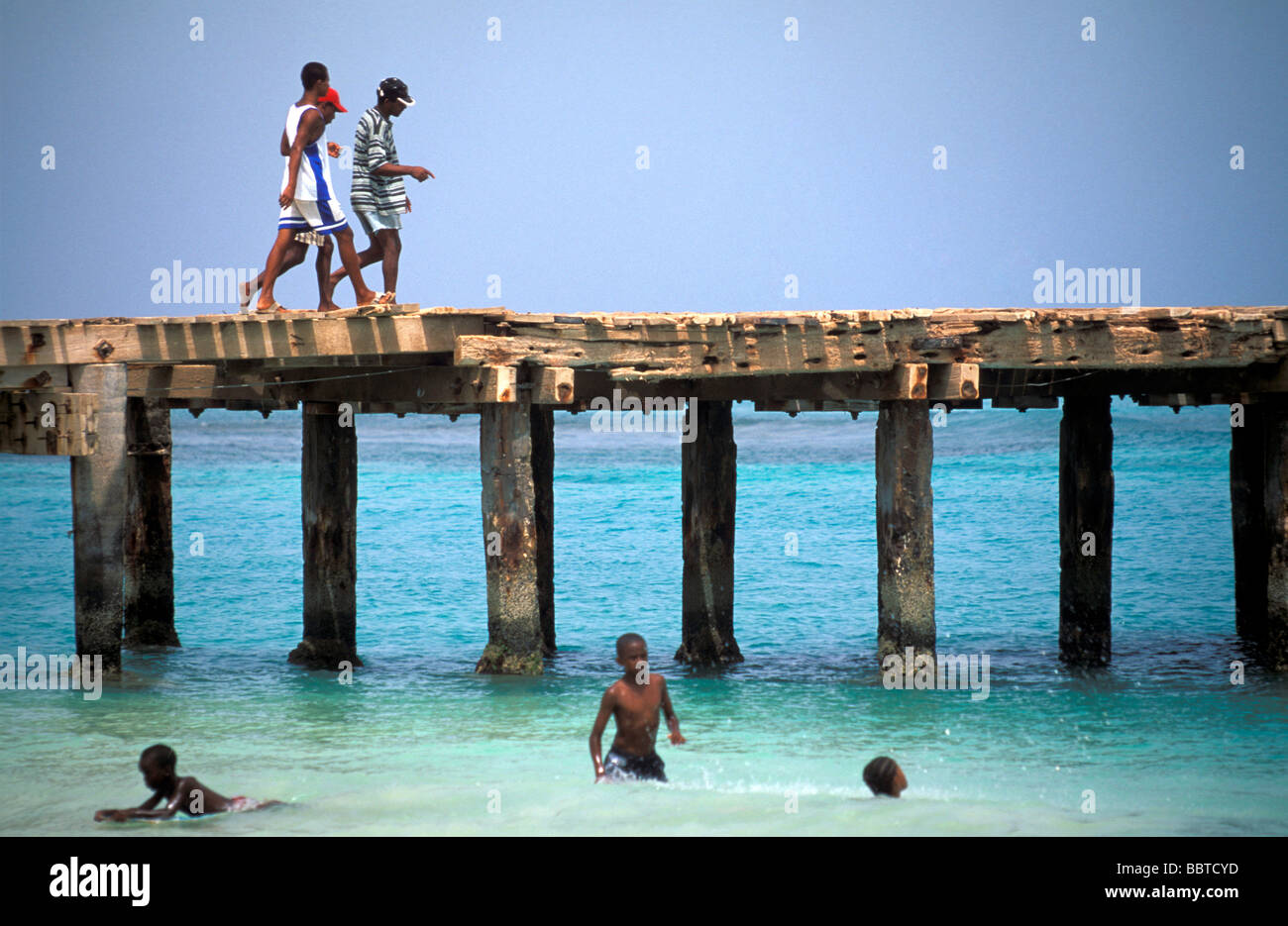 Santa Maria wharf, Sal island, Cape Verde Islands, Africa Stock Photo ...
