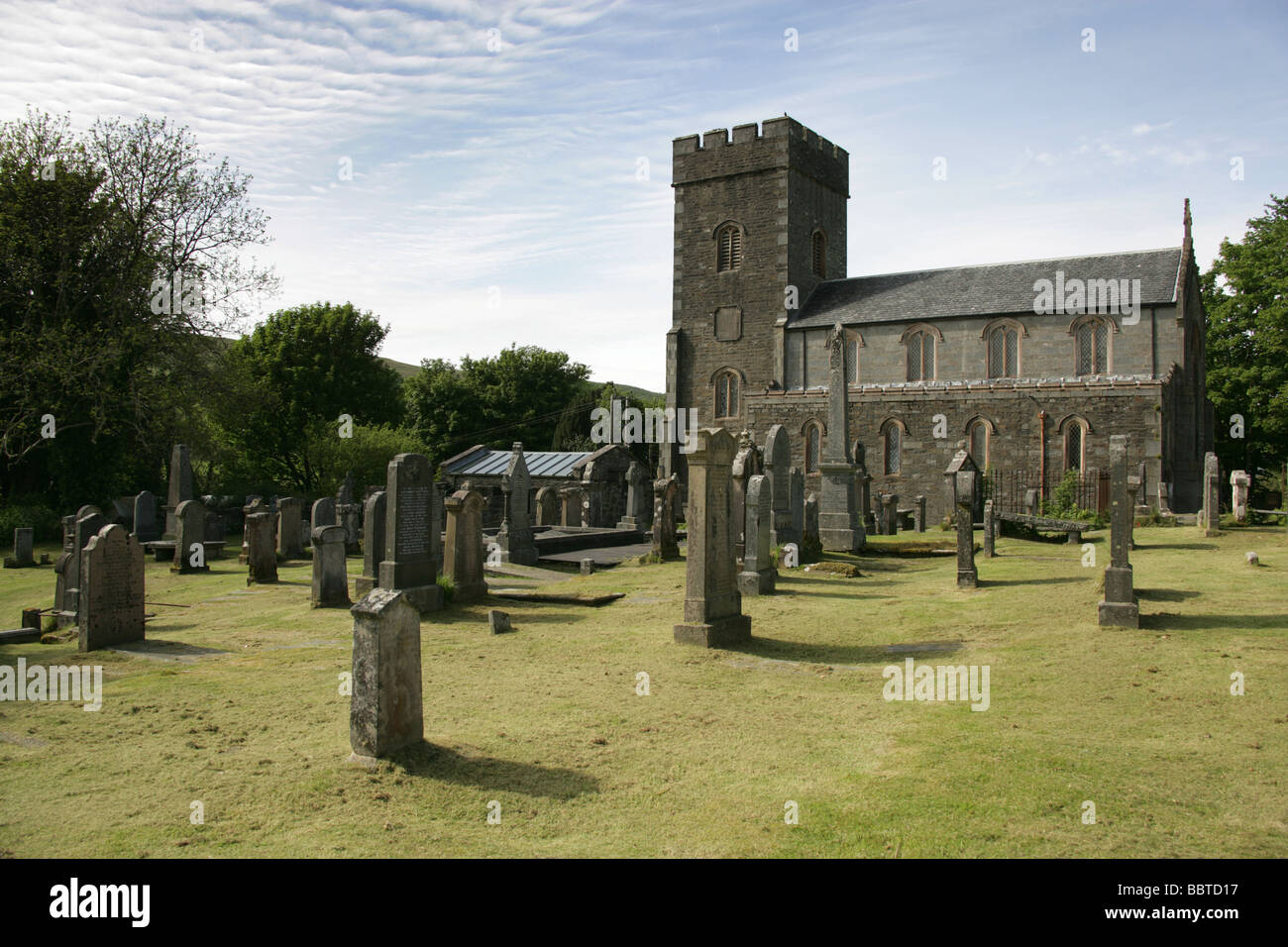 Village of Kilmartin, Scotland. The 19th century built Kilmartin Parish ...