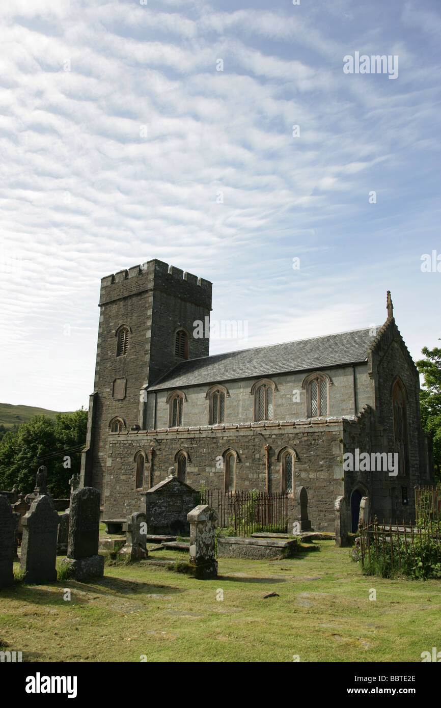 Village of Kilmartin, Scotland. The 19th century built Kilmartin Parish ...