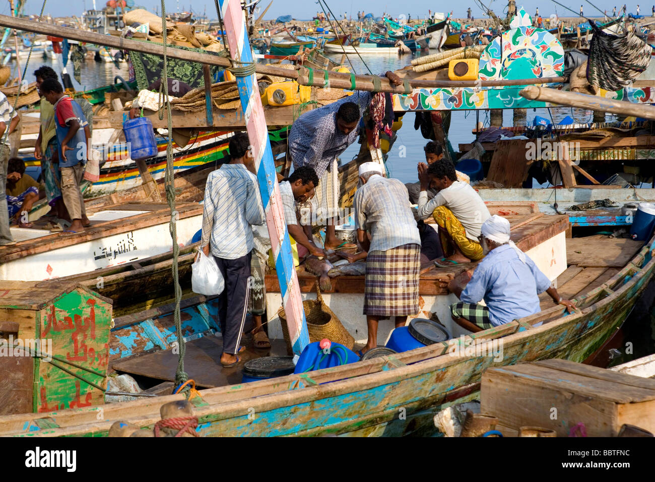 Fish market, Al Hodeidah, Yemen, Middle East Stock Photo - Alamy