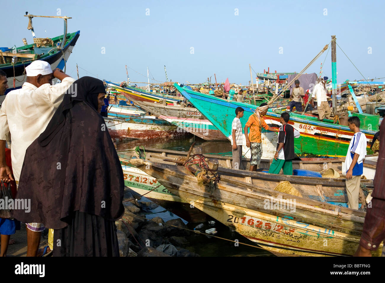 Fish market, Al Hodeidah, Yemen, Middle East Stock Photo - Alamy